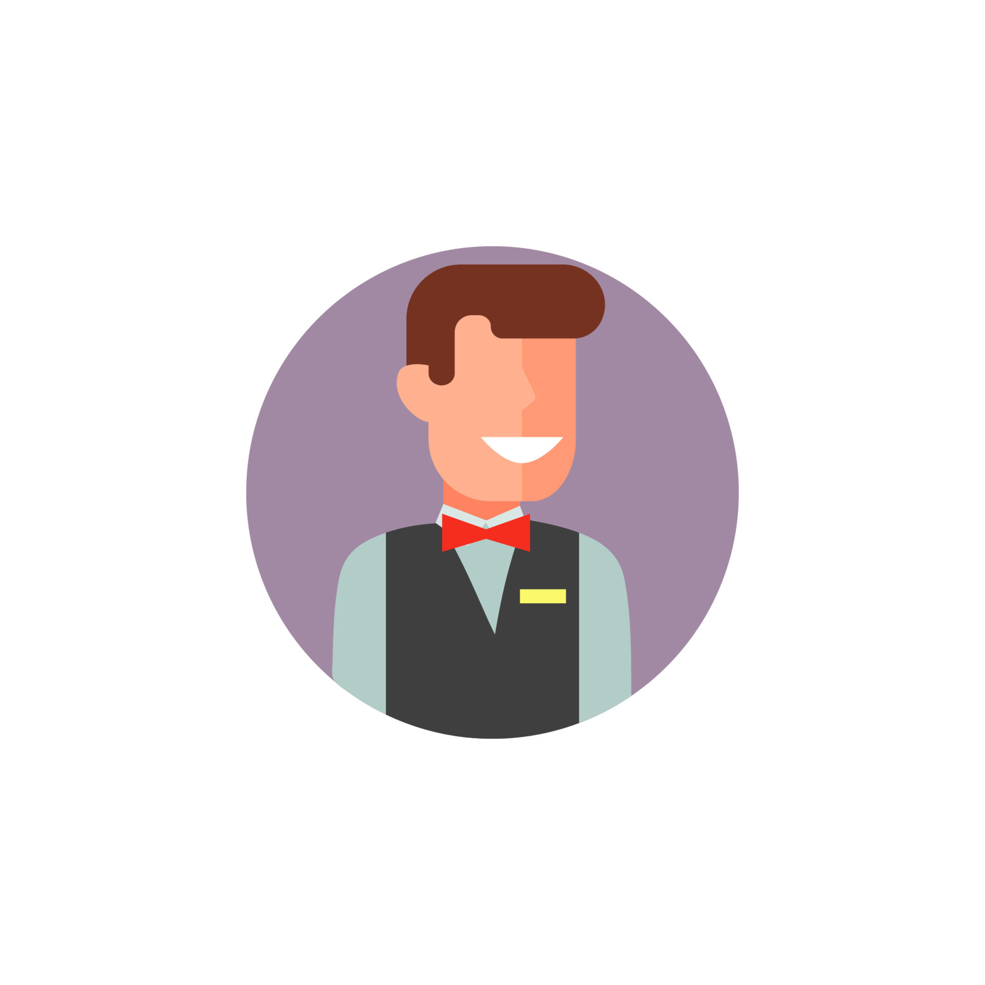 colored avatar of waiter vector icon illustration 23036377 Vector Art ...