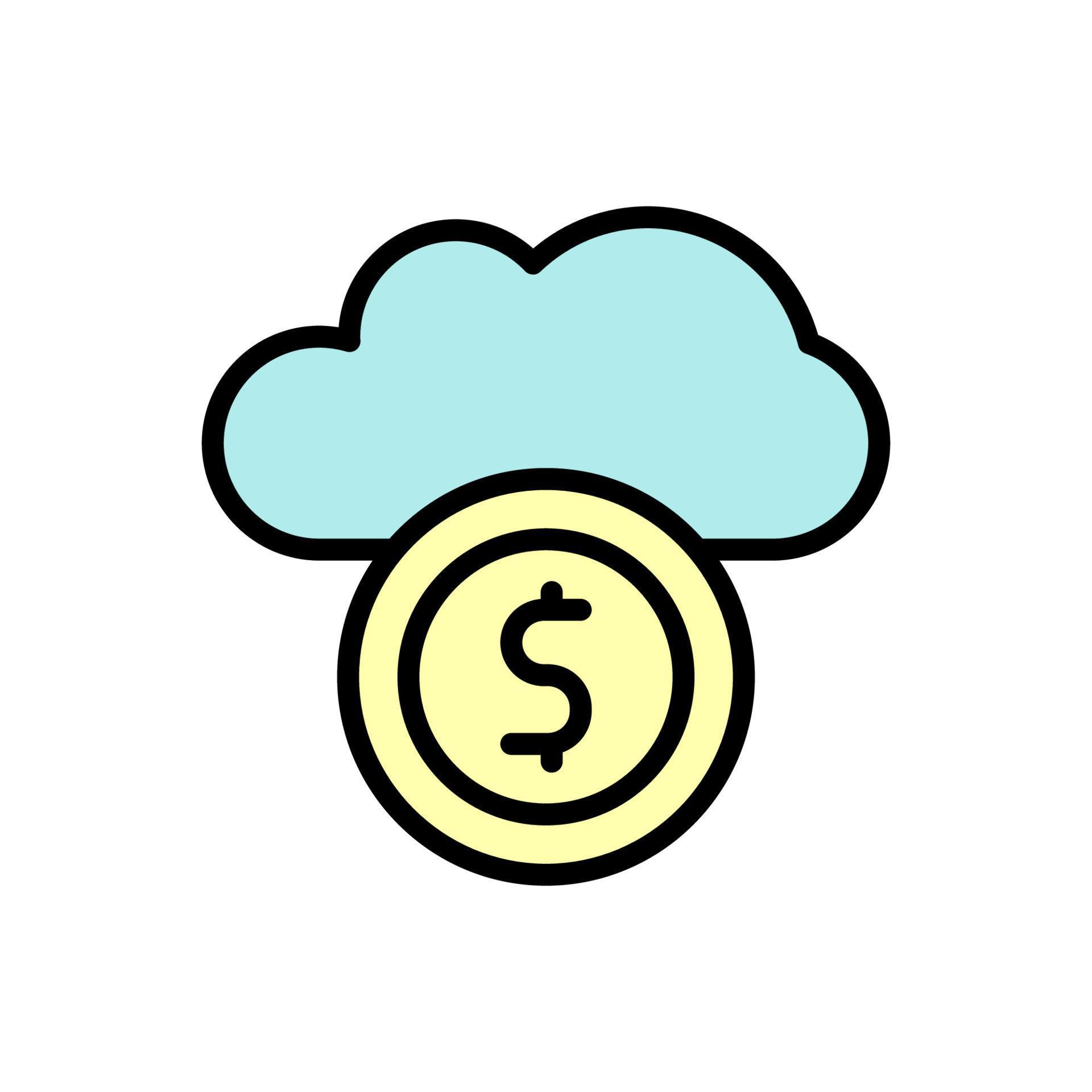 Cloud, dollar vector icon illustration 23036617 Vector Art at Vecteezy
