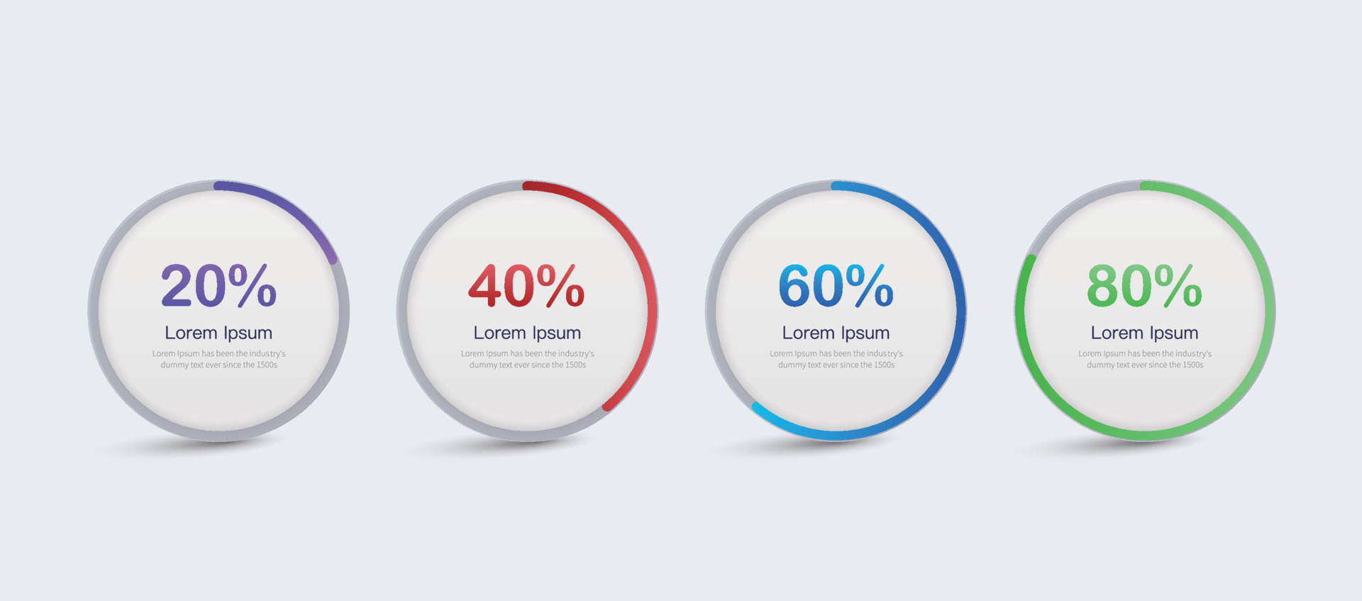 circle round pie charts with percentage indicator. projects completion ... circle round pie charts with percentage indicator. projects completion ...