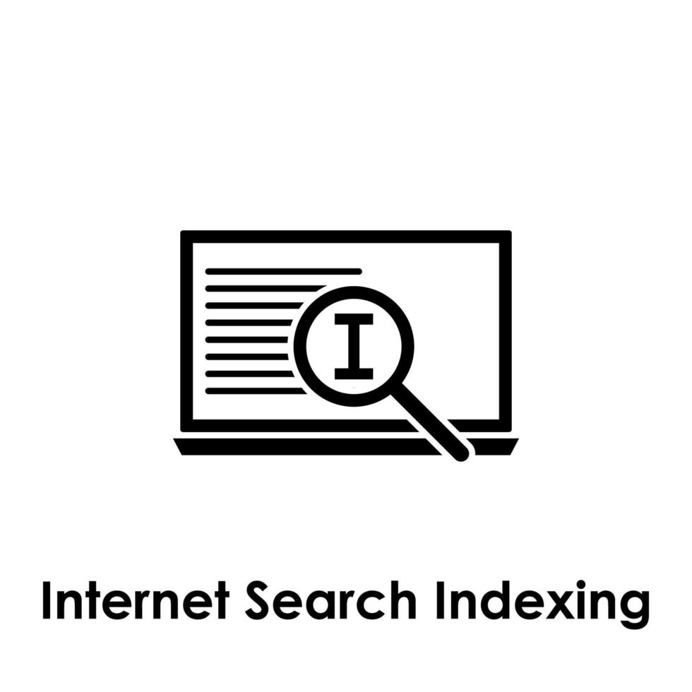 laptop, magnifier, edit text, internet search indexing vector icon illustration 23039183 Vector ...