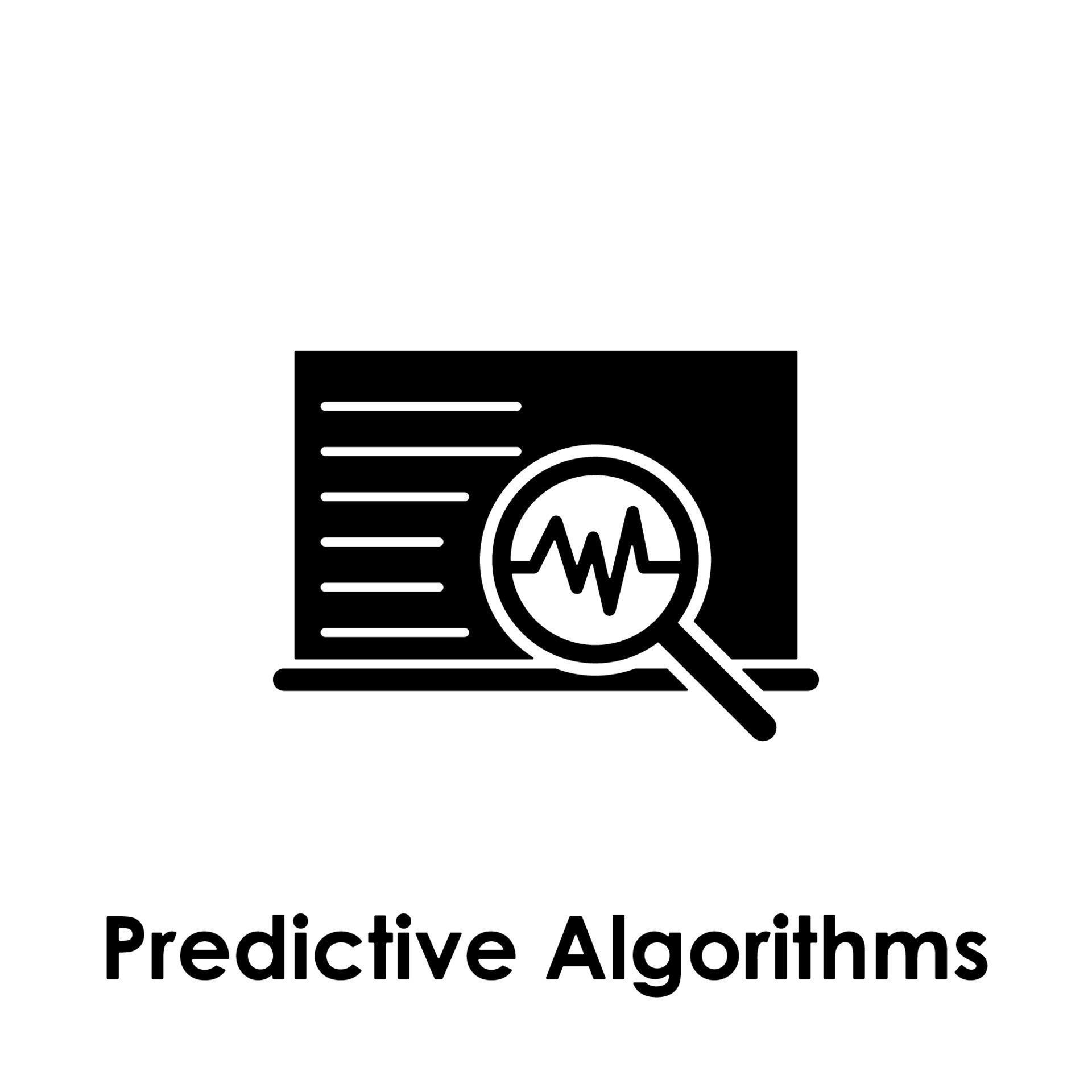 laptop, search, predictive algorithms vector icon illustration 23040960 ...