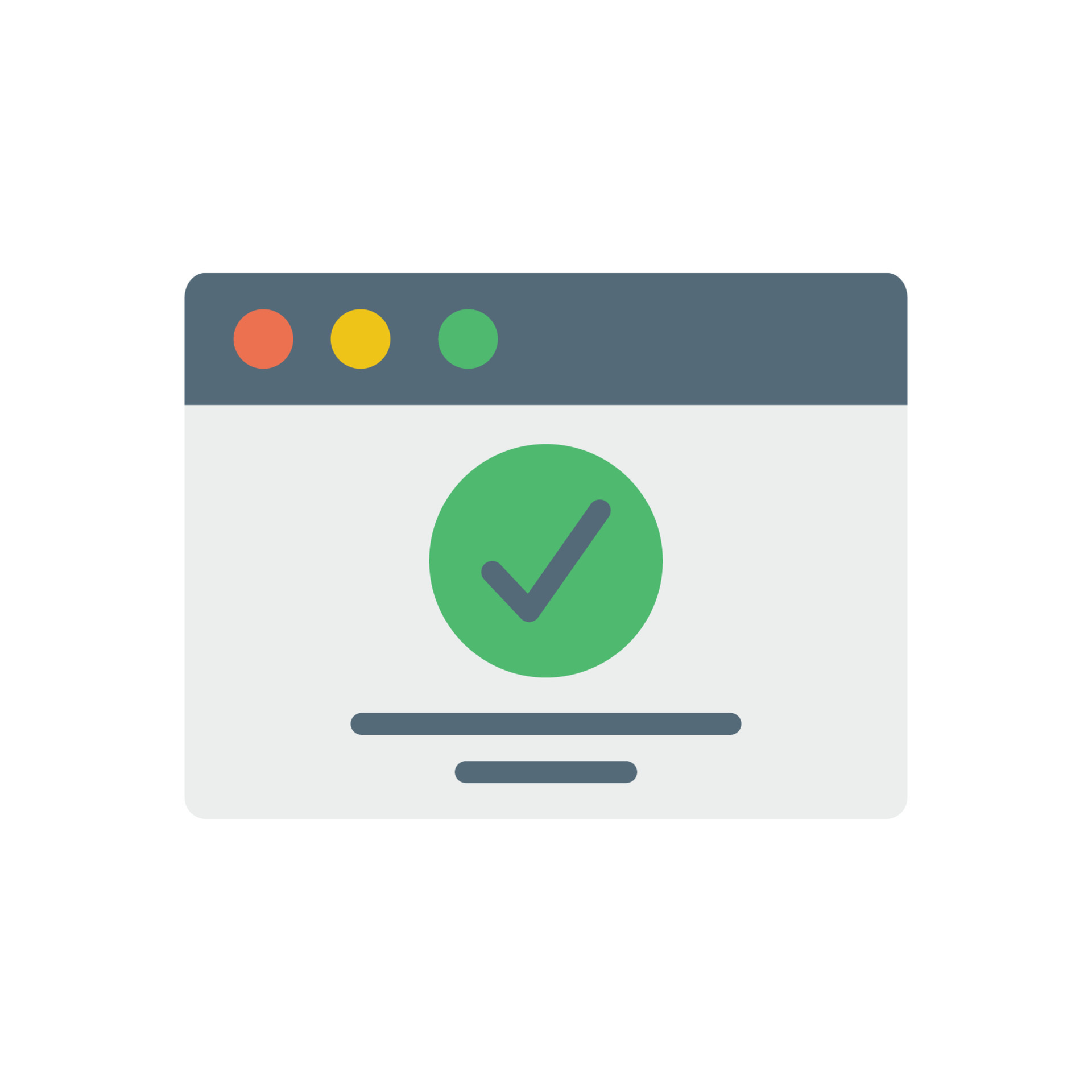 Browser, web site, check mark, approve vector icon illustration ...