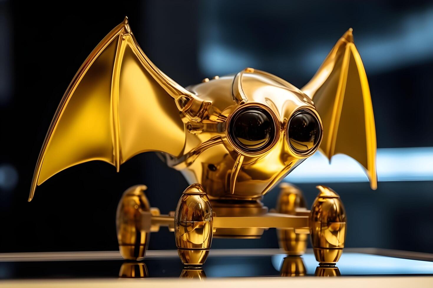 little golden bat metal robot, generated technology 23042879 Stock Photo at Vecteezy