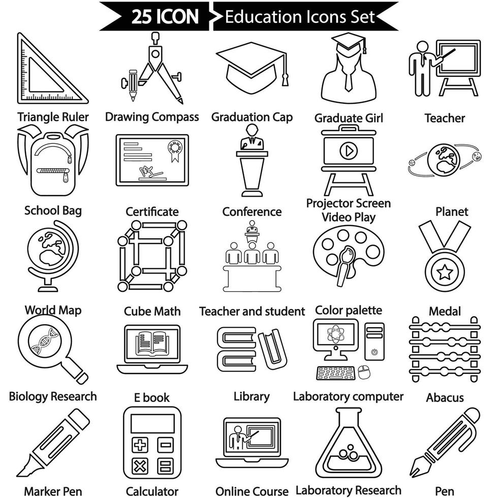 Education Line Icons Pack 23050190 Vector Art at Vecteezy