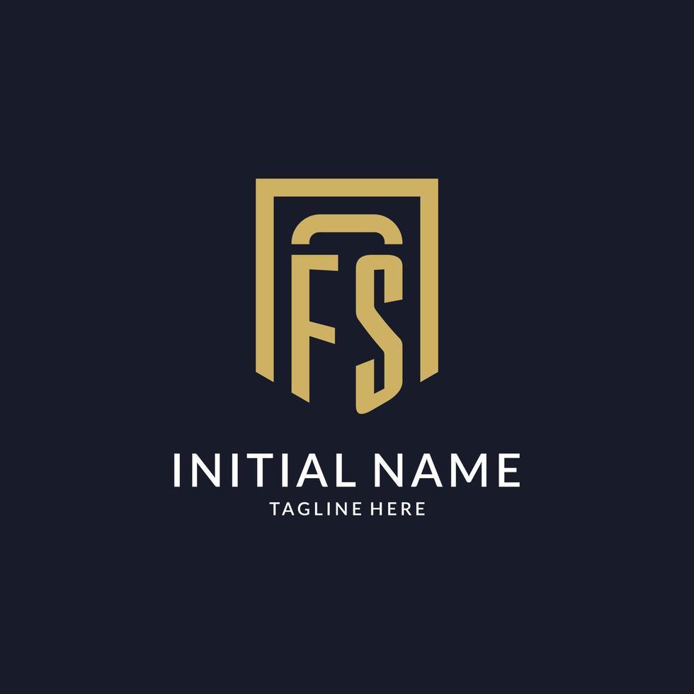 FS logo initial with geometric shield shape design style 23052818 ...