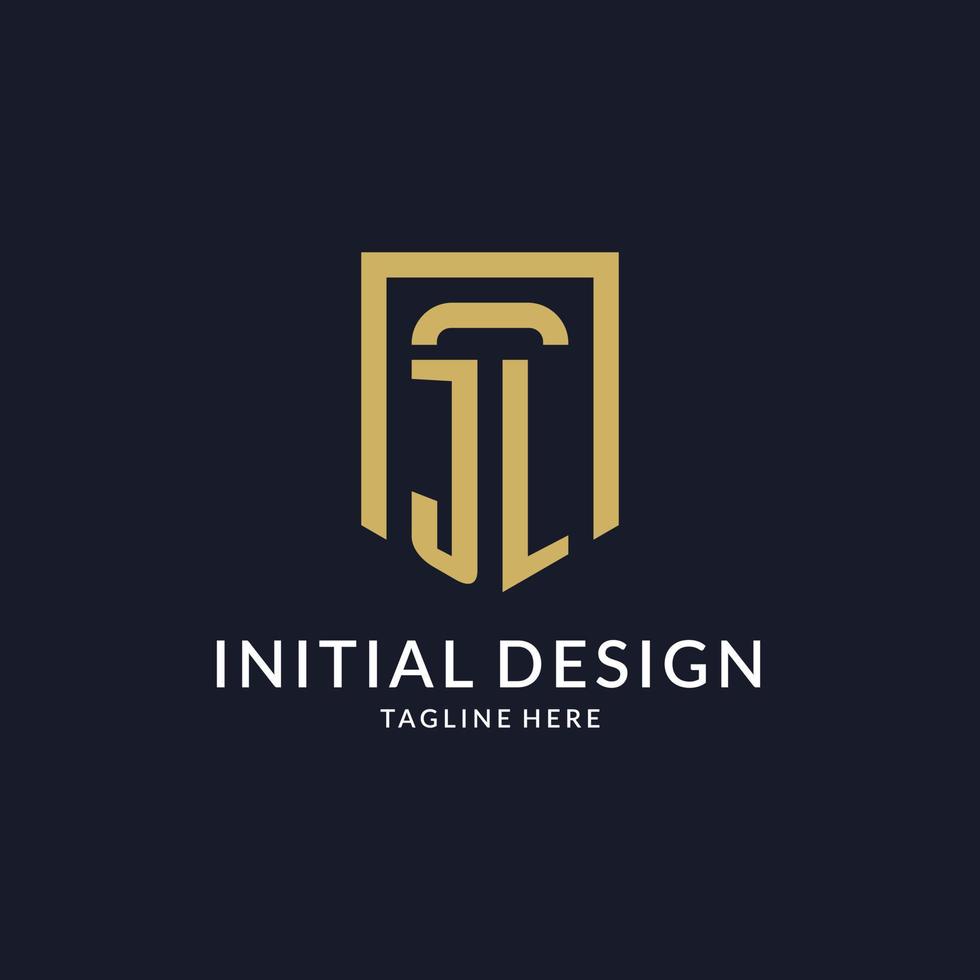 JL logo initial with geometric shield shape design style 23052907 ...