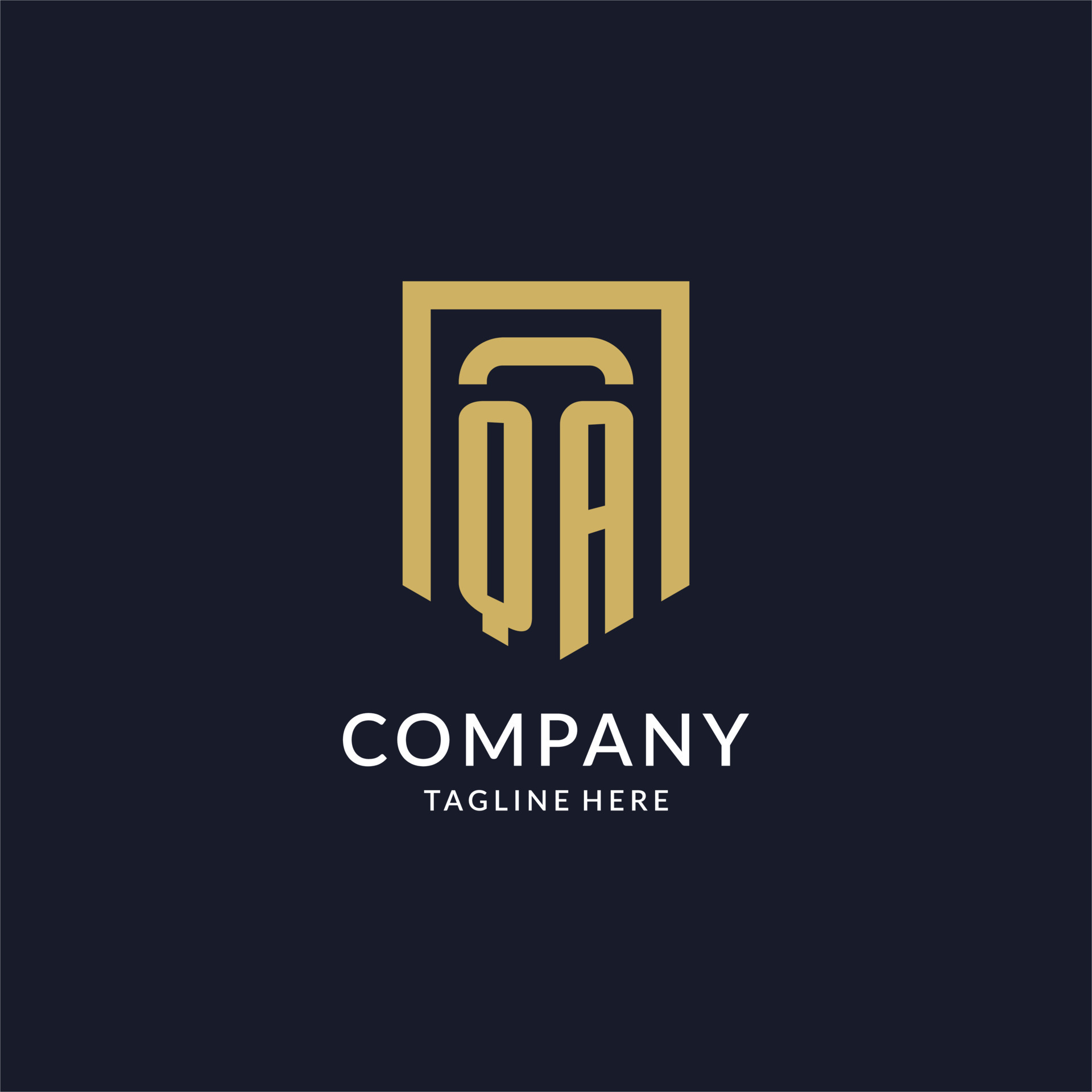 QA logo initial with geometric shield shape design style 23053211 Vector Art at Vecteezy