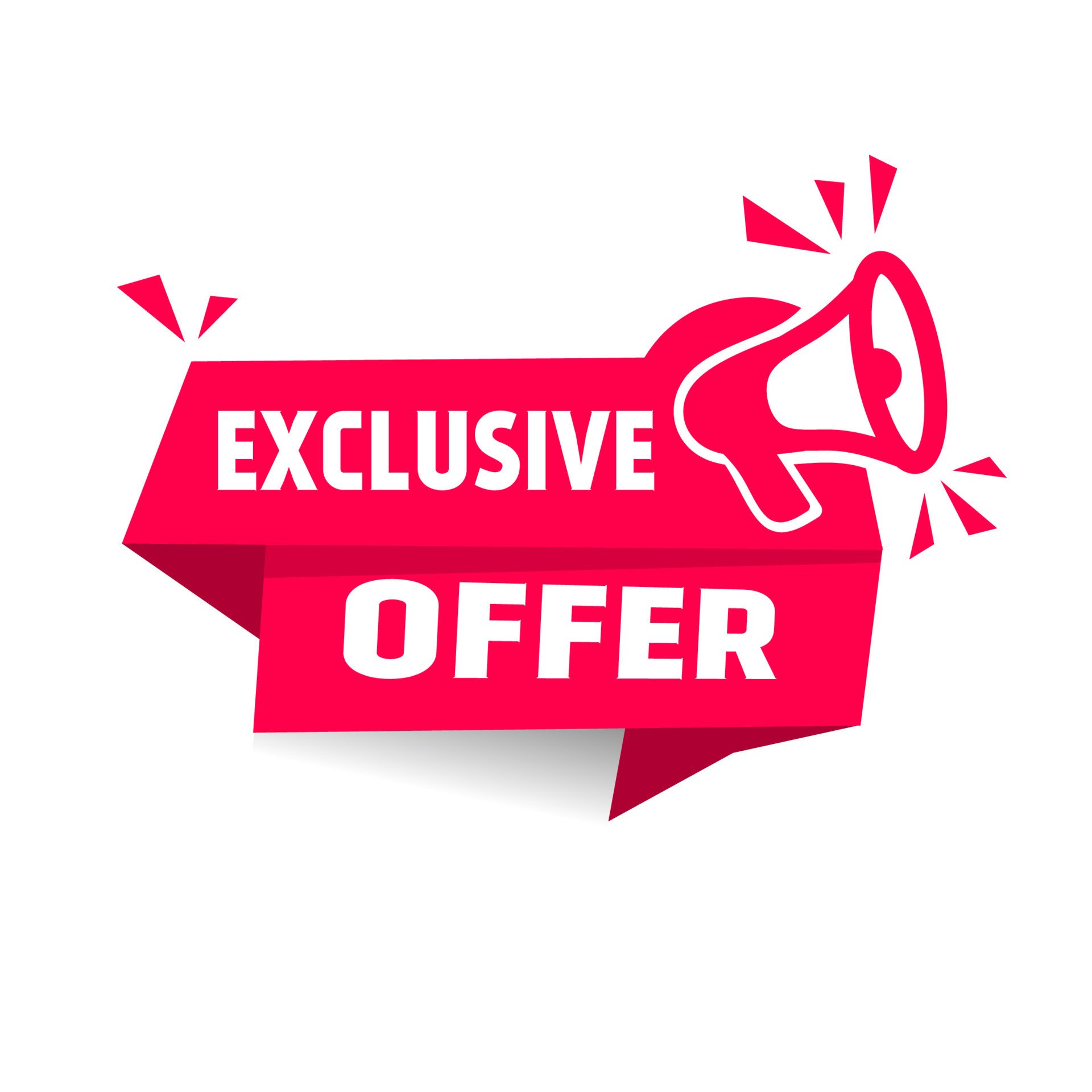 Exclusive offer - banner with megaphone icon design. Modern vector. 23053409 Vector Art at Vecteezy