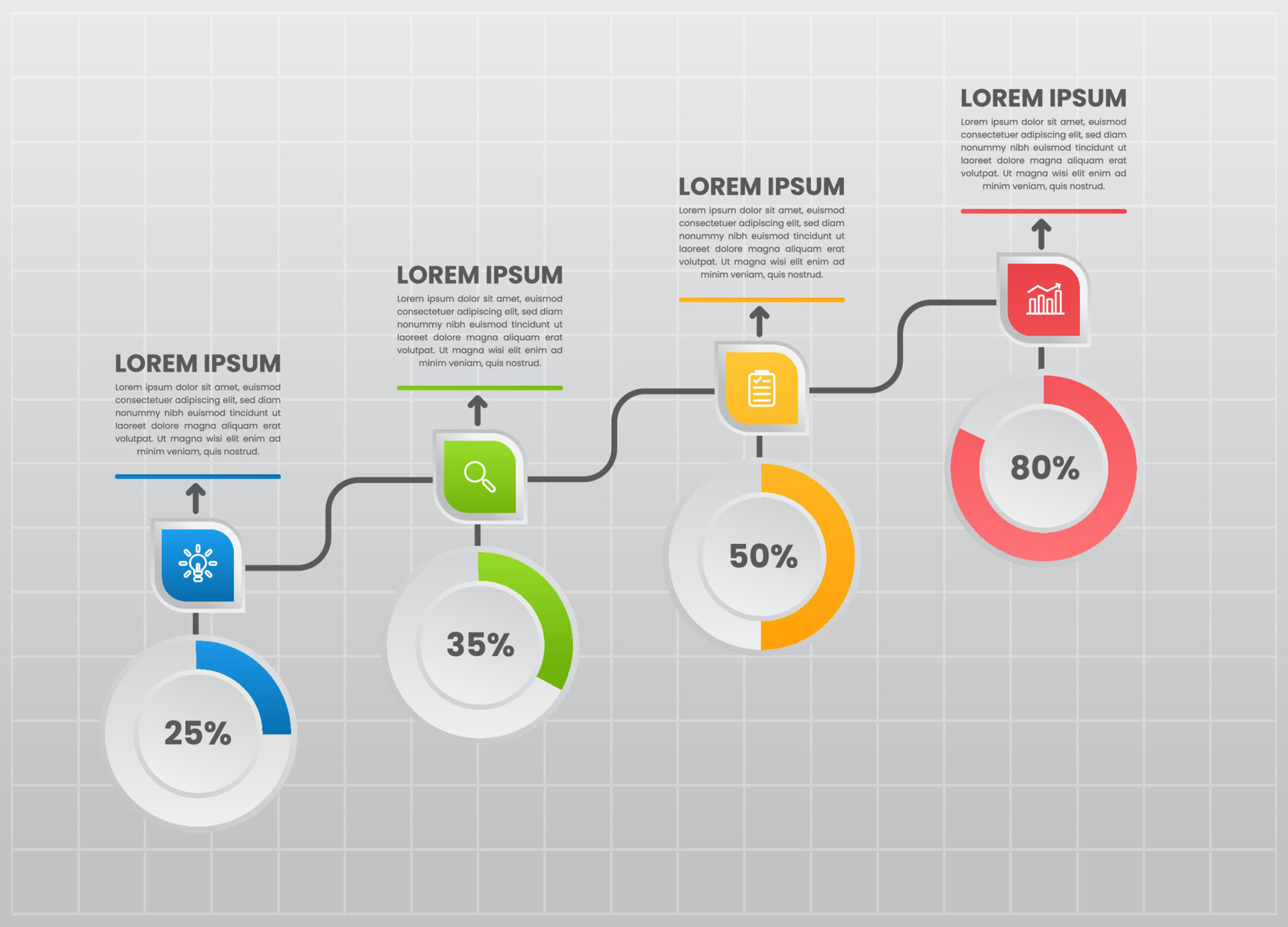 Progress Infographic Template 23054300 Vector Art at Vecteezy Progress Infographic Template 23054300 Vector Art at Vecteezy