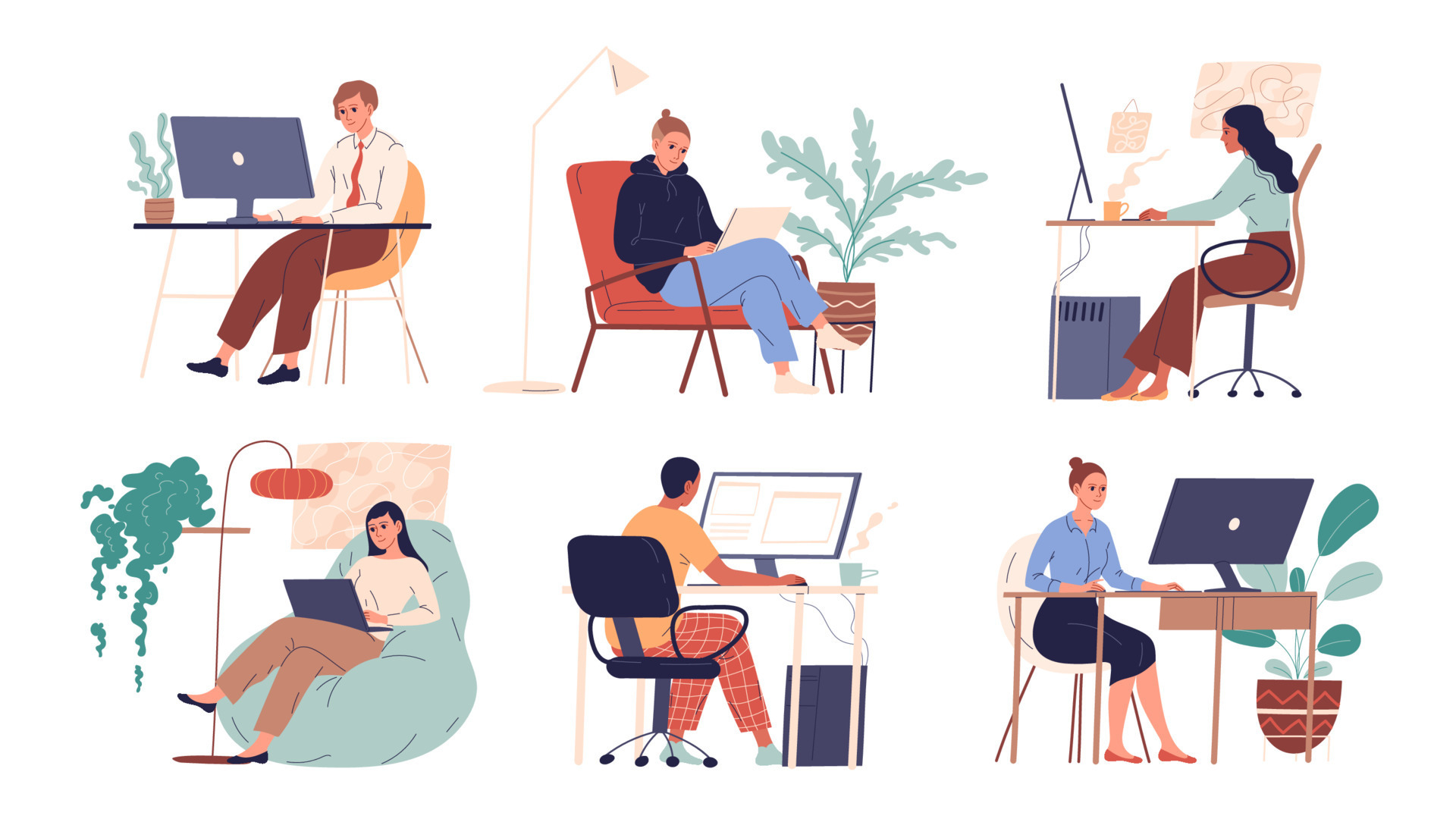 People Working On Computers