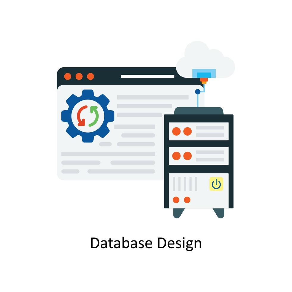 Database Design Vector Flat Icons. Simple stock illustration stock ...