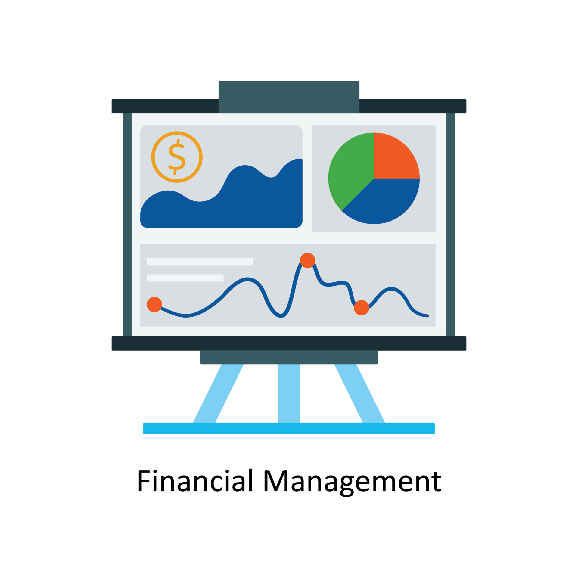 Financial Management Vector Flat Icons. Simple stock illustration stock ...