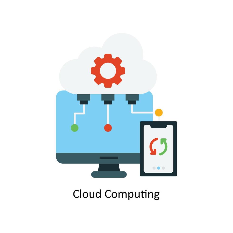 Cloud Computing Vector Flat Icons. Simple stock illustration stock ...