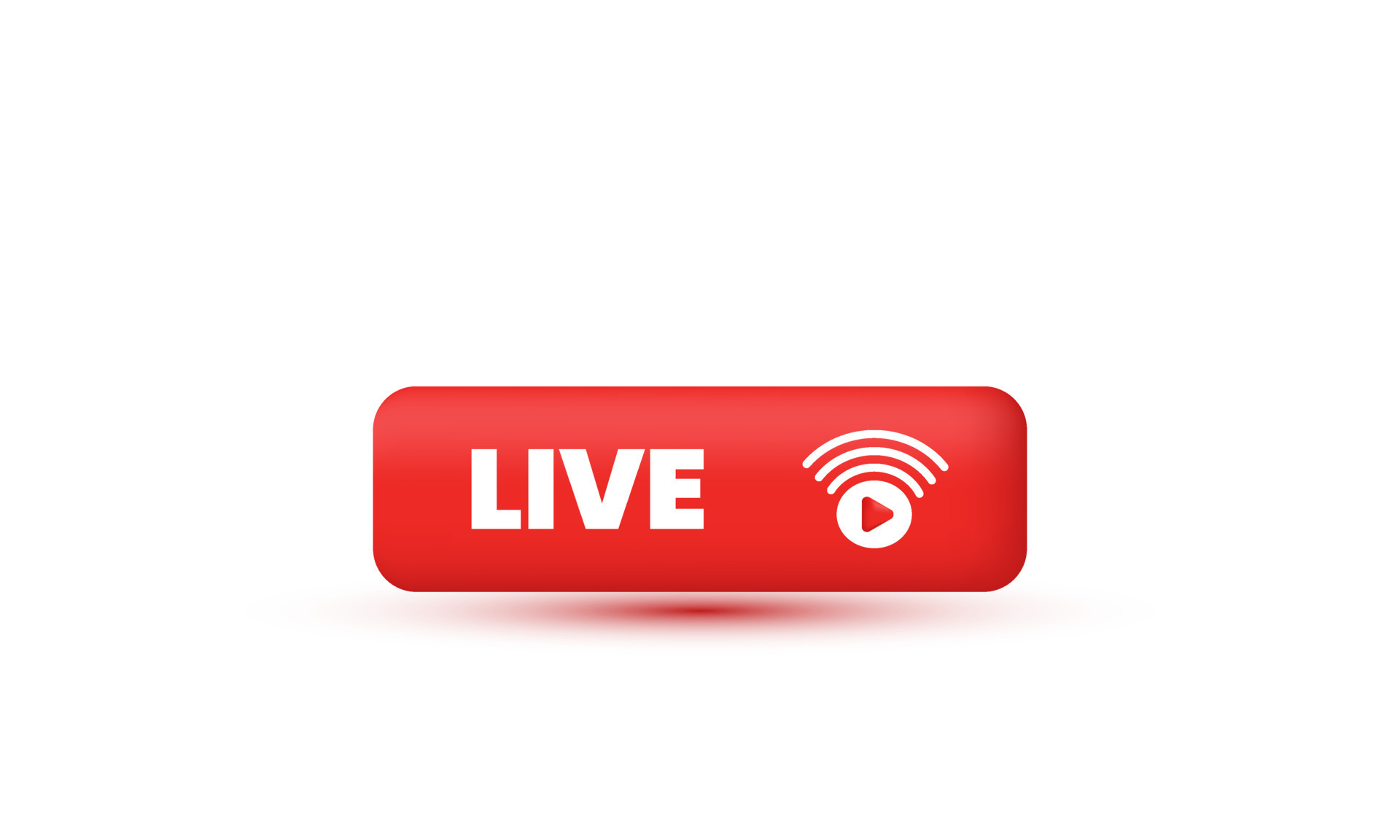 Unique 3d Realistic Button Live Streaming Broadcasting Livestream Trendy Icon Modern Style