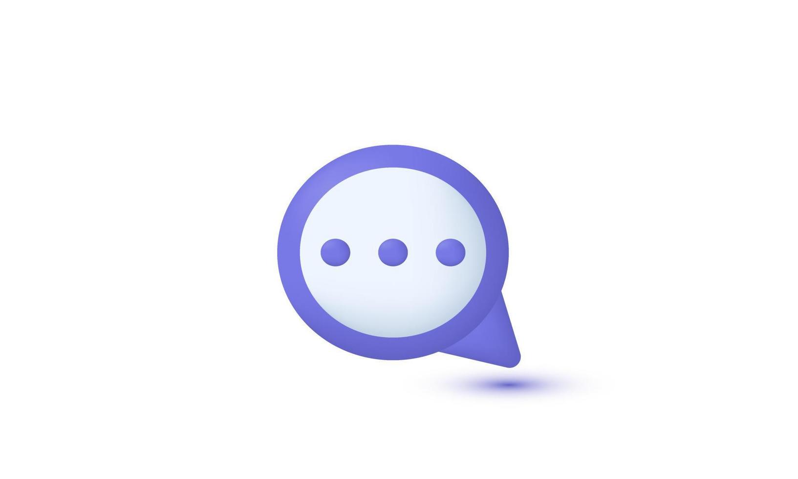 3d Realistic Chat Bubble Trendy Icon Modern Style Object Symbols Illustration Isolated On