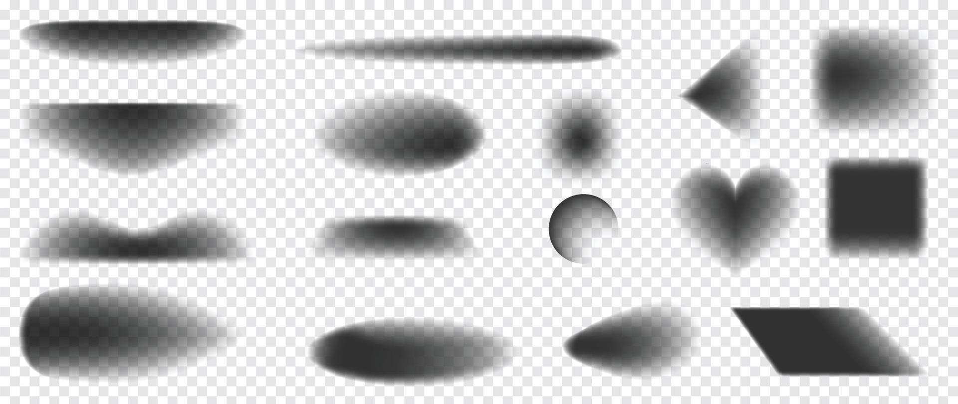 Abstract gradient shadow effect on white background vector. Set of ...