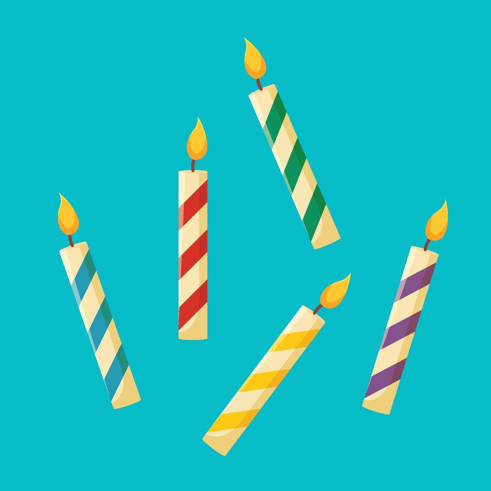 colorful birthday candles vector illustration 23061381 Vector Art at ...