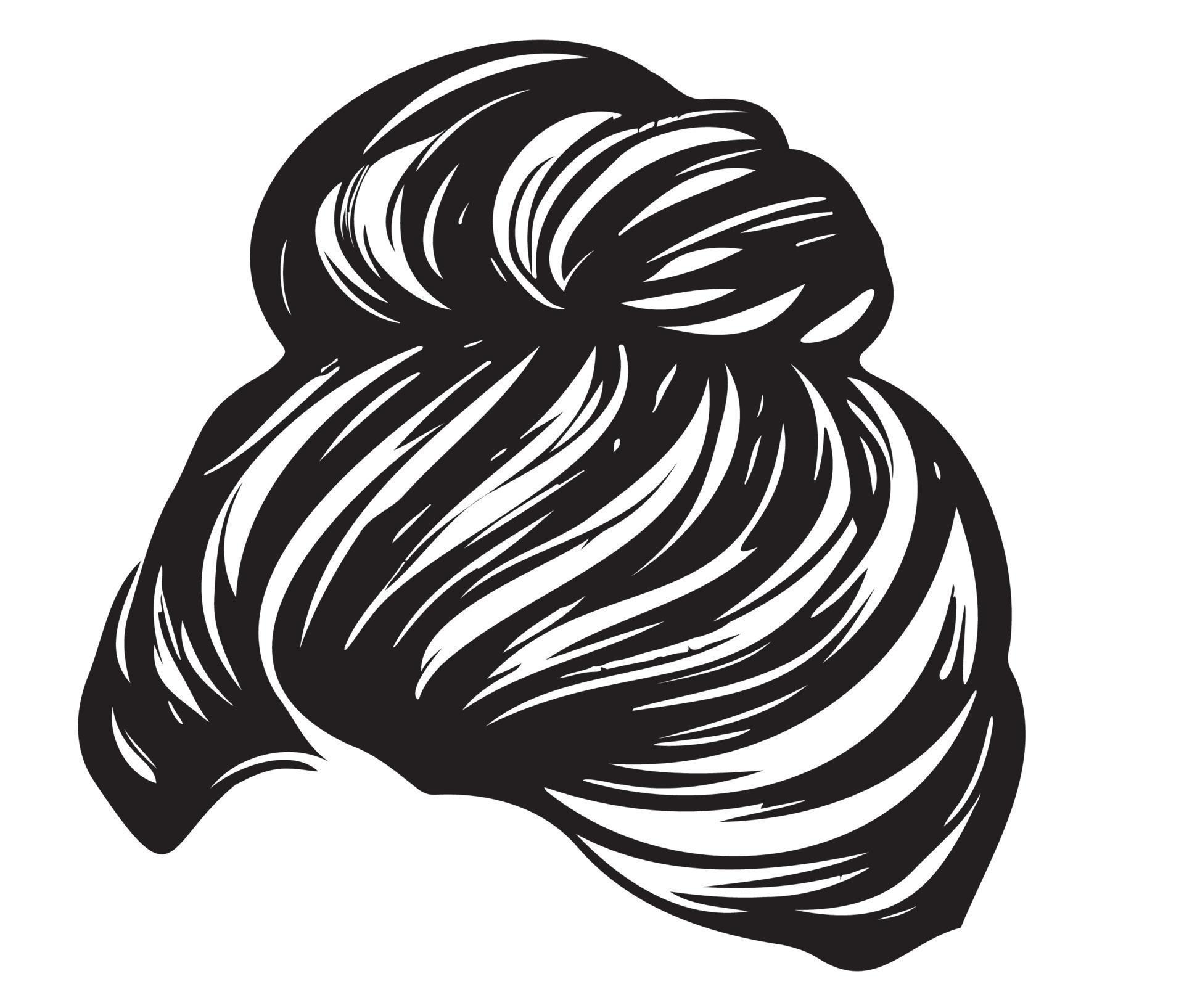 Messy Bun Hairstyles Illustration Of Business Hairstyle With Natural Long Hair 23063435 Vector