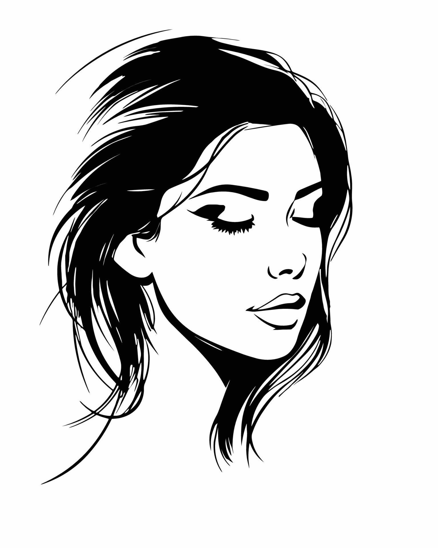 Female Face Portrait 23064014 Vector Art At Vecteezy