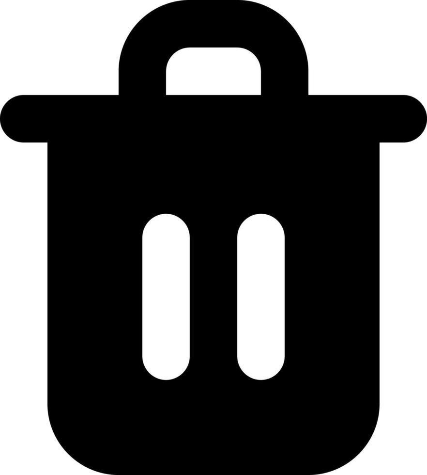 Trash can black glyph ui icon. Delete button. Recycle bin. Waste ...