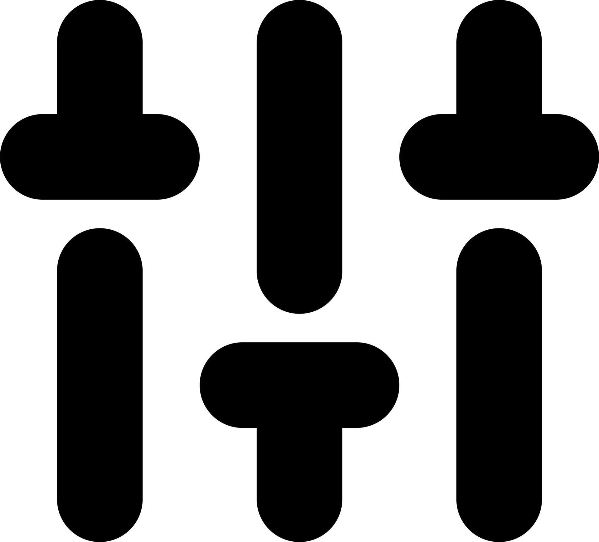 Vertical Adjustment Black Glyph Ui Icon Sound Control Music Level Adjust User Interface