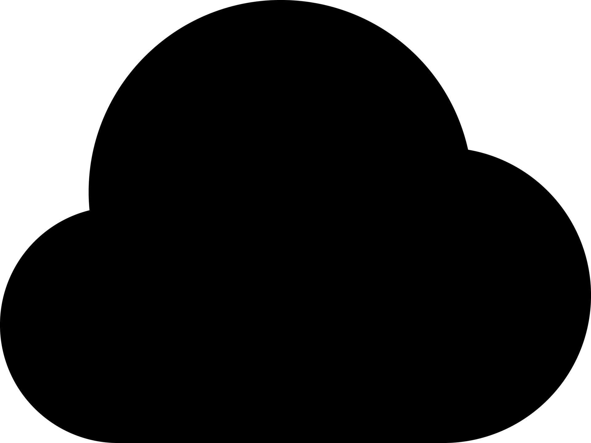 Cloud computing black glyph ui icon. Data storage. Wireless file sharing. User interface design ...
