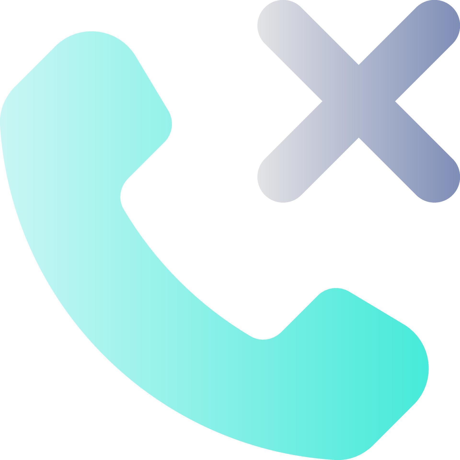 Decline phone call flat gradient color ui icon. Reject feature. Ending conversation option ...