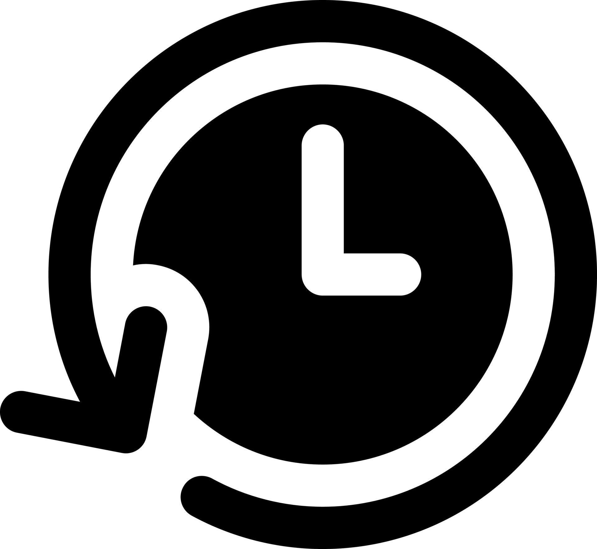 Period of time black glyph ui icon. Project duration. Alarm clock ...