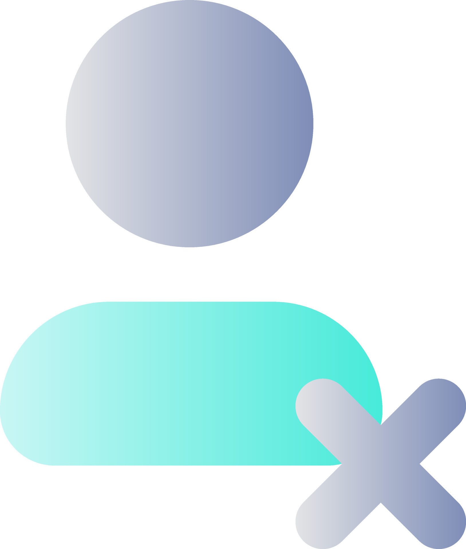 Delete contact flat gradient color ui icon. Remove account. Manage address book. Wipe phone ...