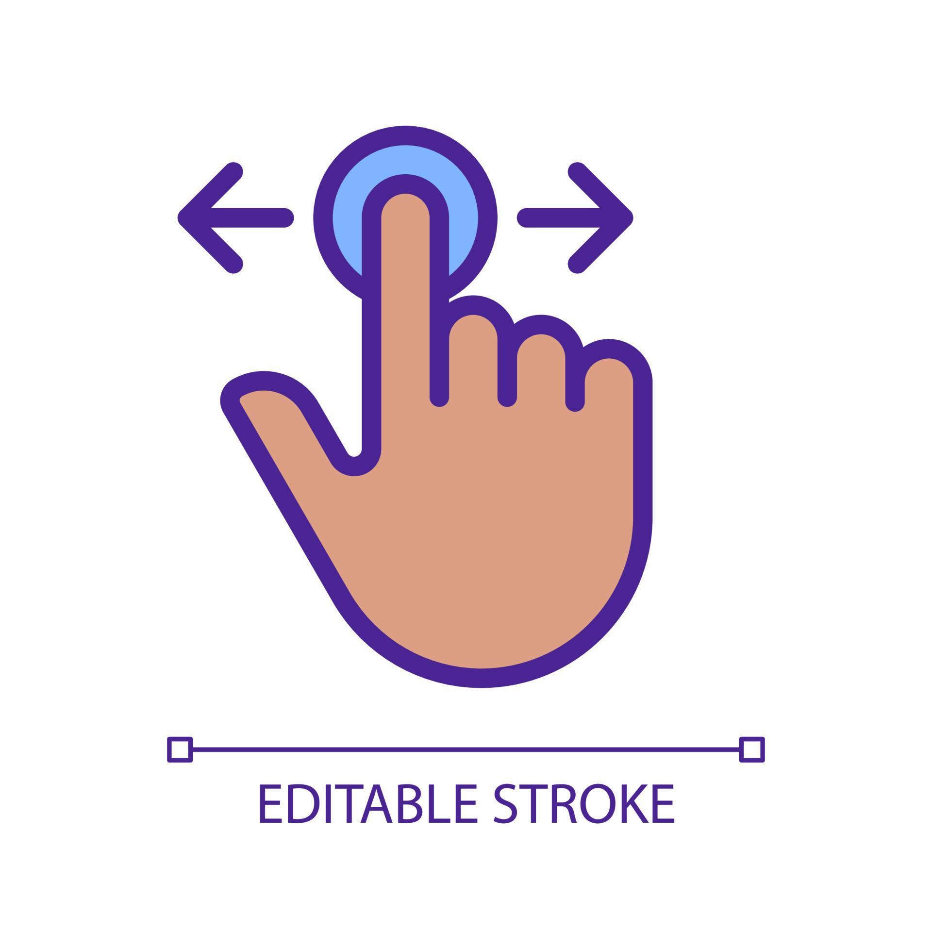 Scrolling Horizontally Gesture Pixel Perfect Rgb Color Icon Move Left And Right Touchscreen