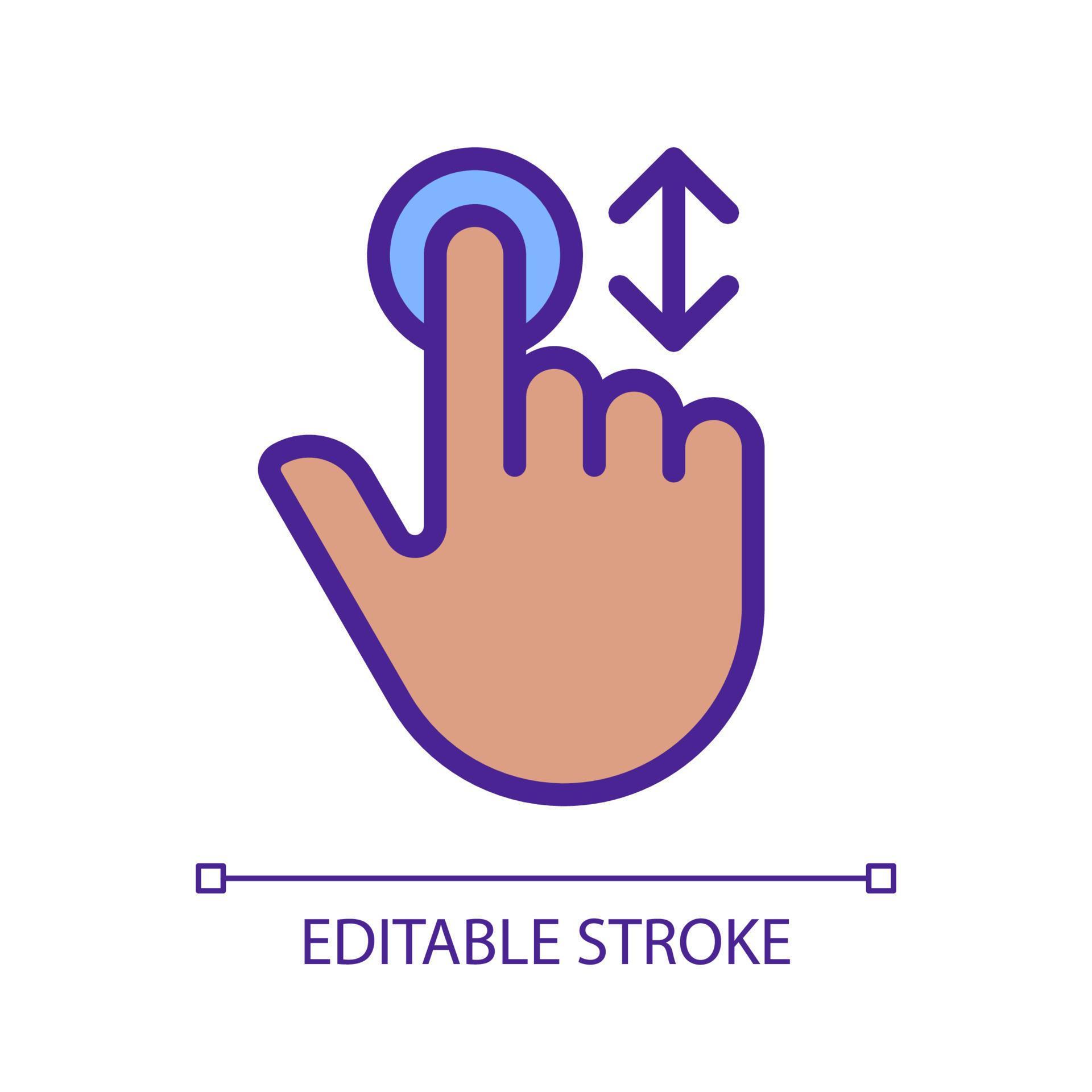 Scrolling Vertically Gesture Pixel Perfect Rgb Color Icon Move Down And Up Touchscreen Control