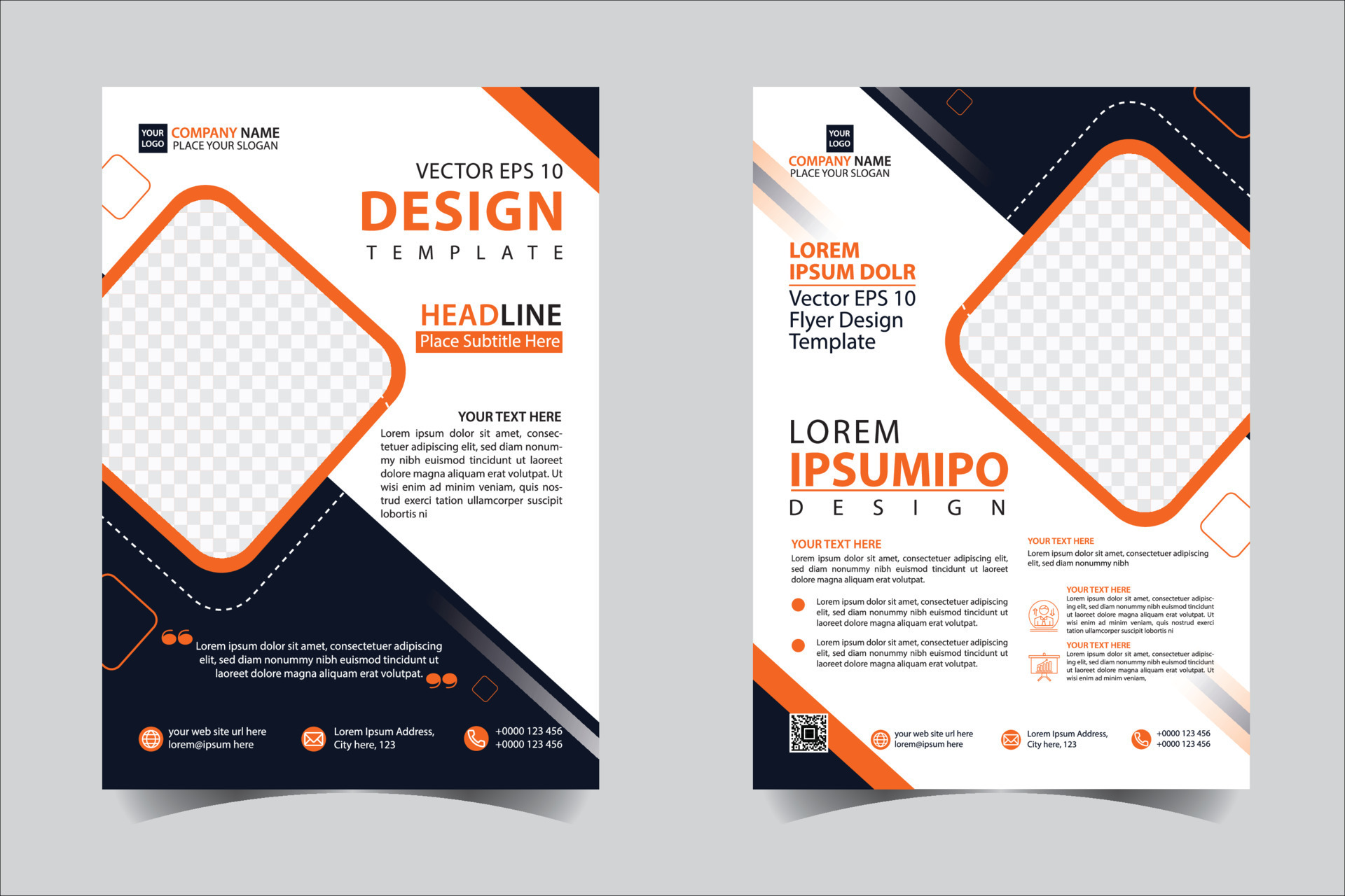 Orange And Black Business Annual Report Brochure Flyer Design Template