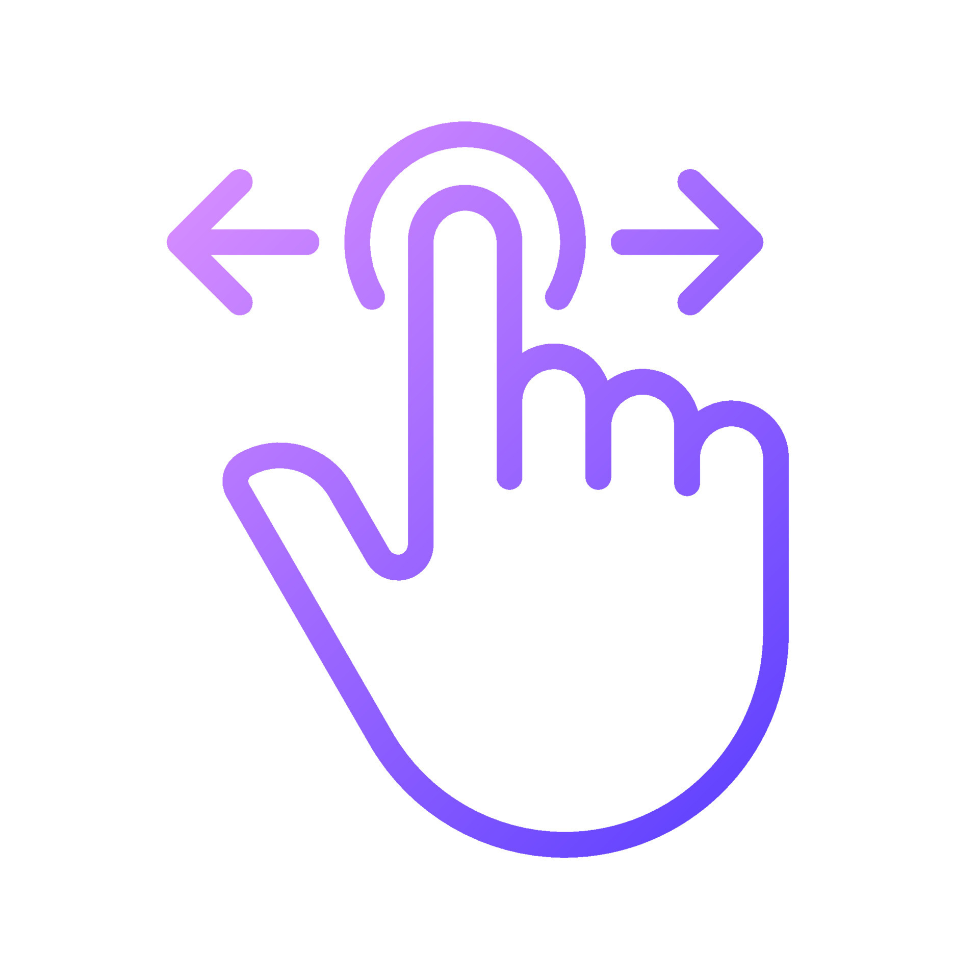 Scrolling Horizontally Gradient Linear Vector Icon Move Left And Right Touchscreen Control