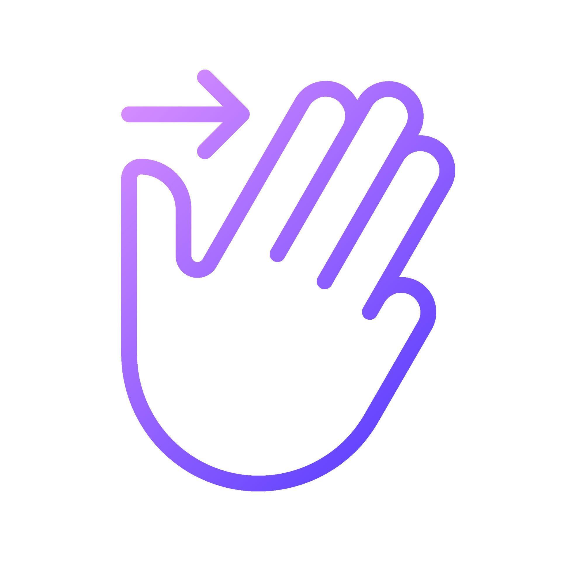 Three finger swipe gradient linear vector icon. Multi touch control ...