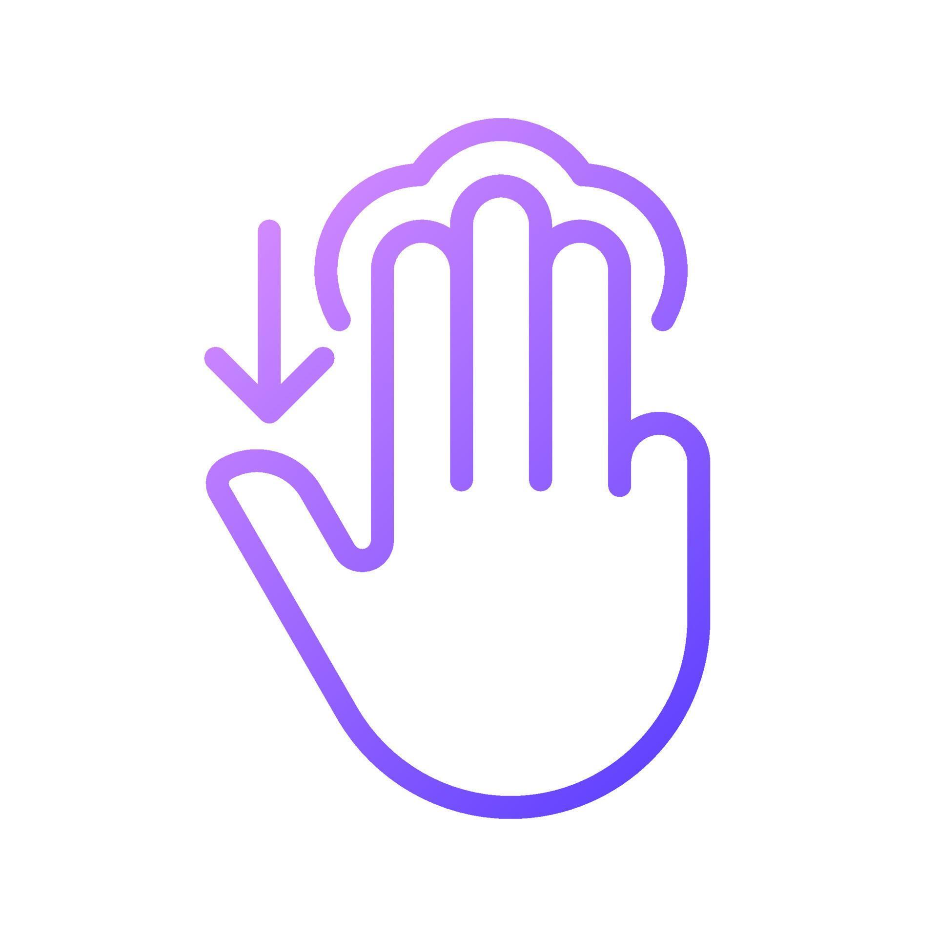 Three finger touch downwards gradient linear vector icon. Swipe down ... Three finger touch downwards gradient linear vector icon. Swipe down ...