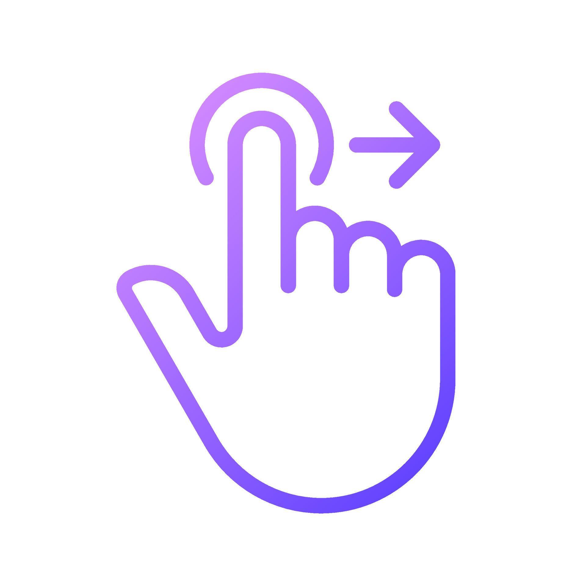 Move To Right Gradient Linear Vector Icon Smartphone Interaction Touchscreen And Touchpad
