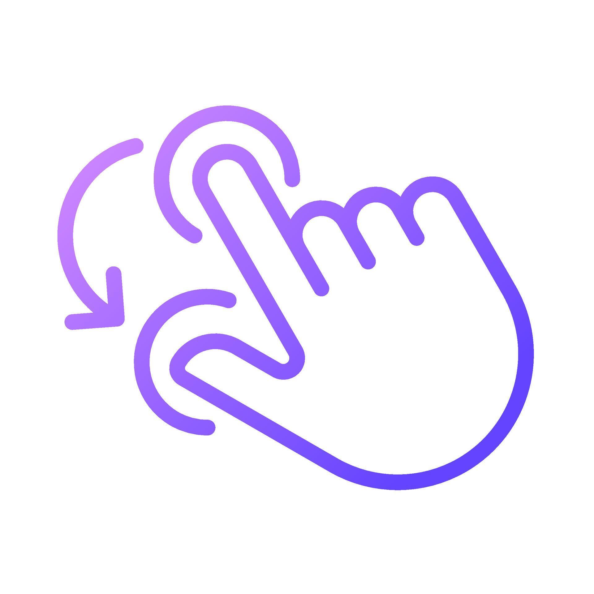 Double Finger Rotation Gradient Linear Vector Icon Hold And Spin With Two Fingers Touchscreen