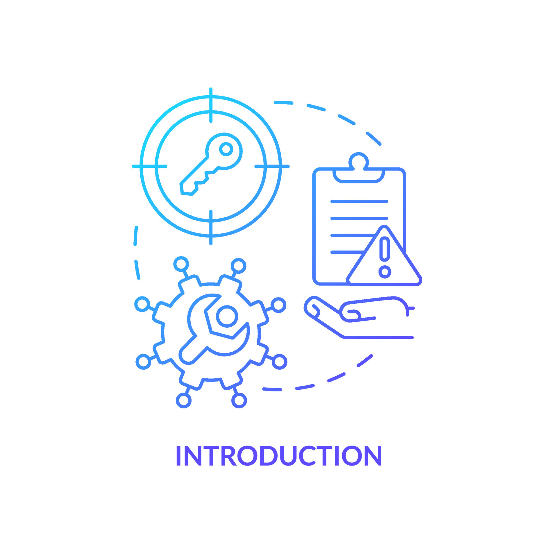 Introduction blue gradient concept icon. Identification of key problems ...