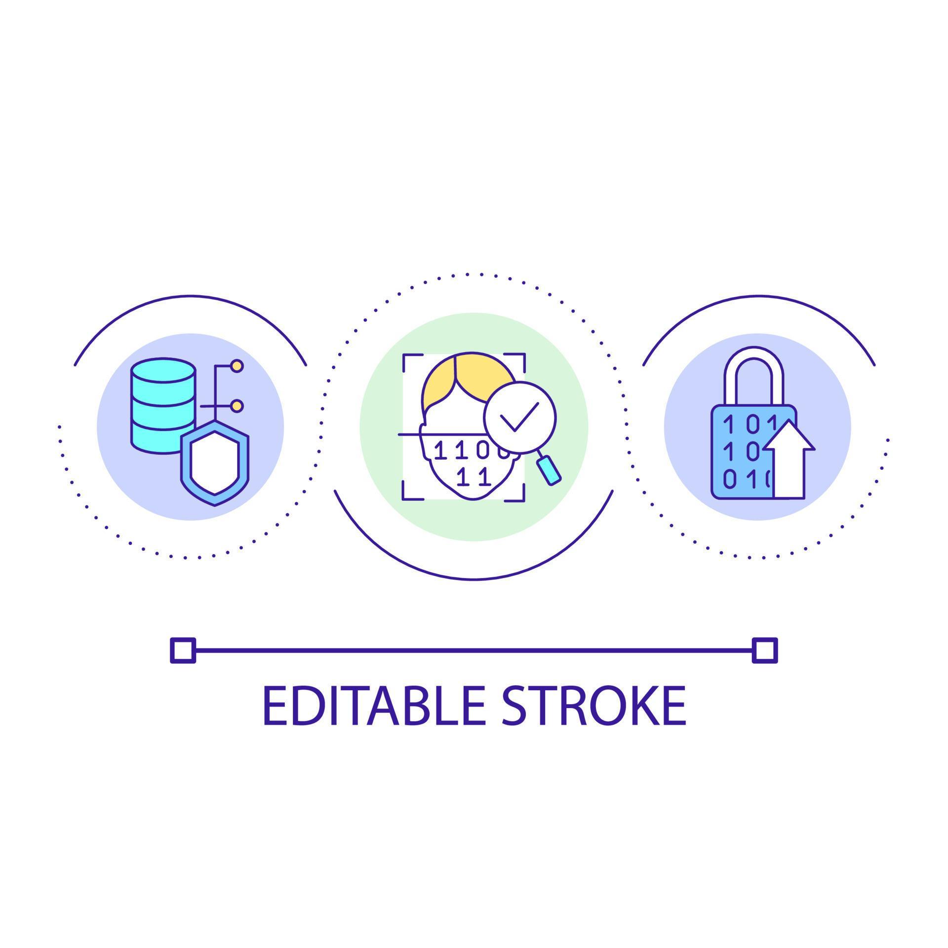 Biometric Recognition Improving Data Security Loop Concept Icon Futuristic Technology Of Safety