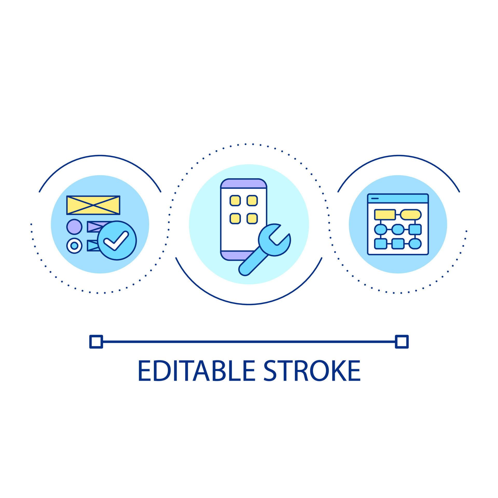 Mobile App Interface Building Loop Concept Icon Choosing Elements Of