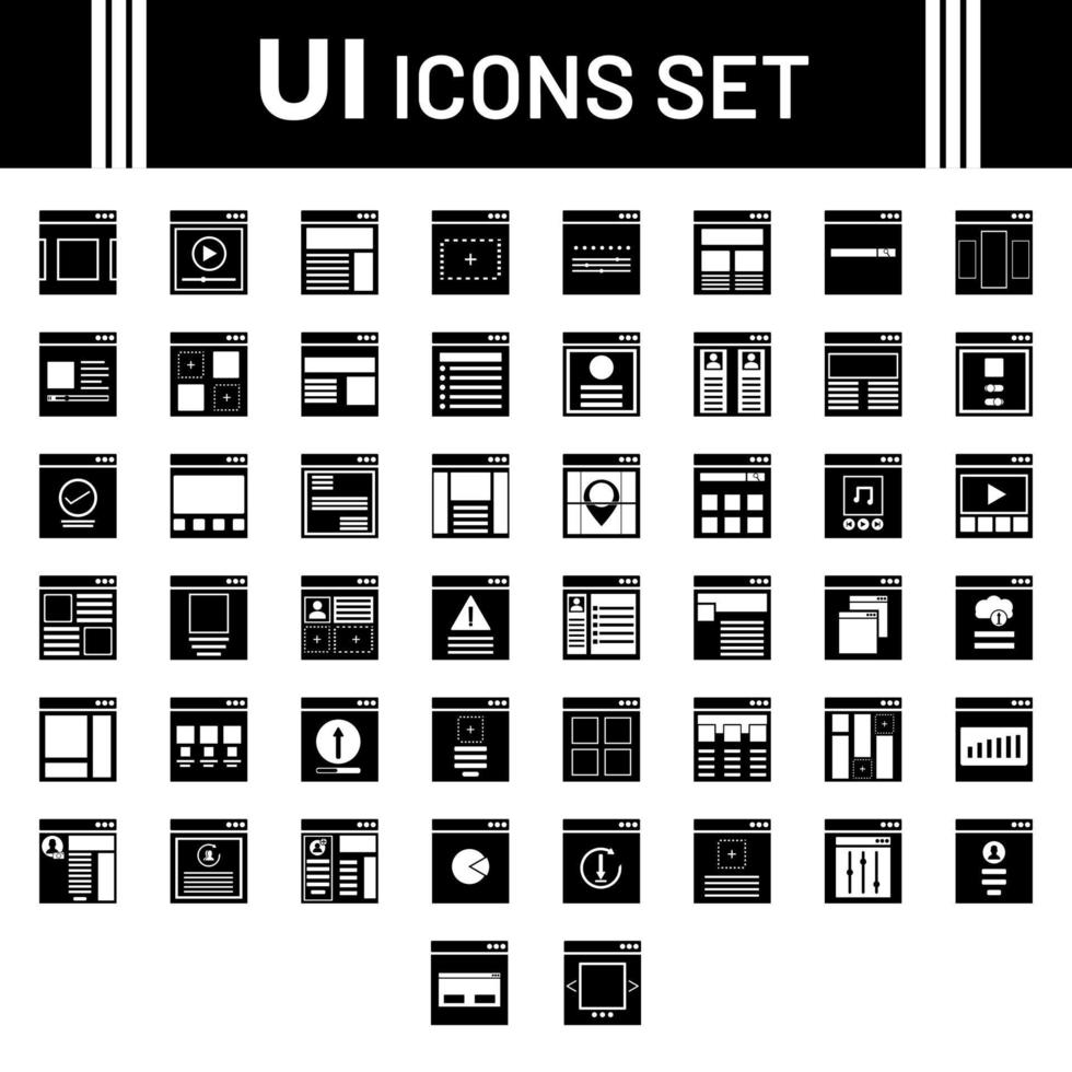 Different website page glyph icon set. 23067608 Vector Art at Vecteezy