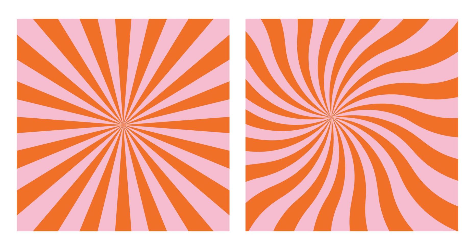 Pink circus. Groovy background. Retro swirl burst. Spiral background. Pattern in 1970s hippie ...