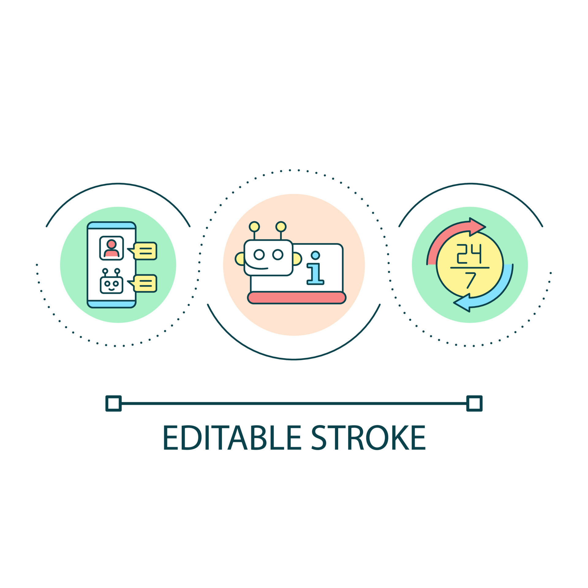 Chatbot In Informational Support Loop Concept Icon Automatic Answering