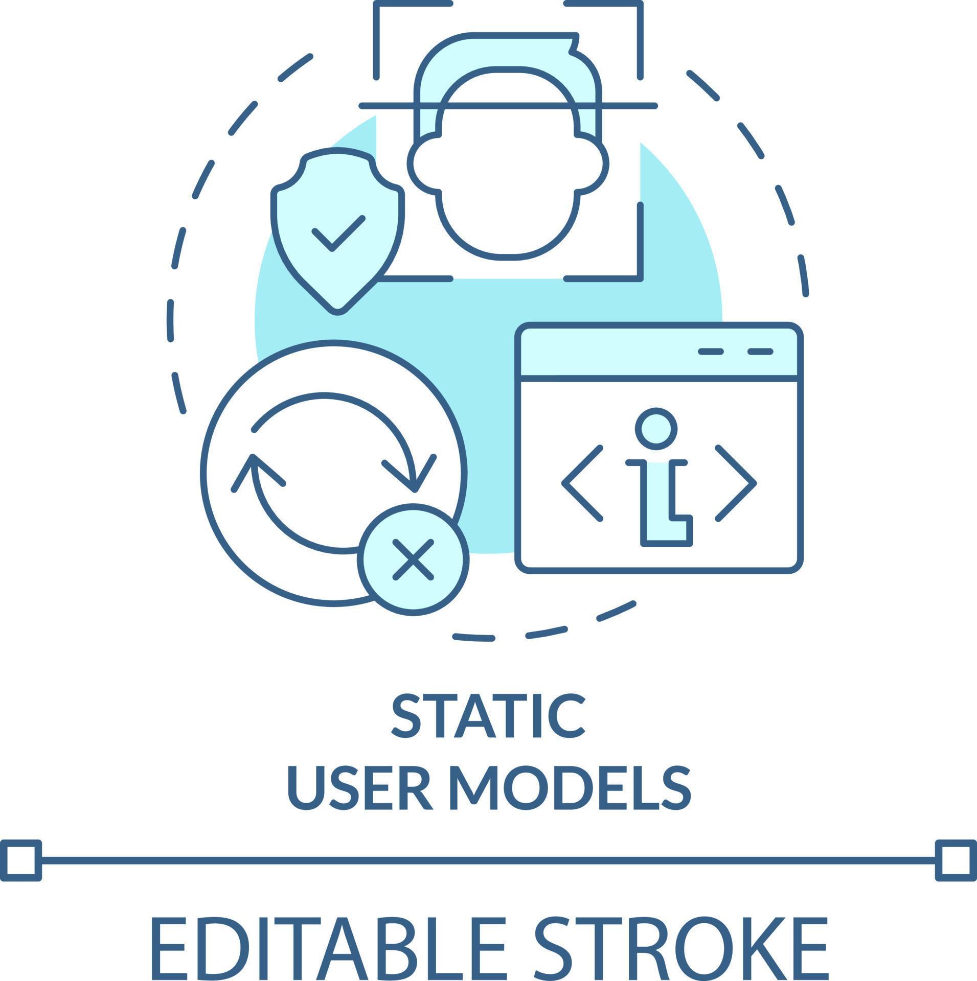 Static User Models Turquoise Concept Icon Interaction Abstract Idea
