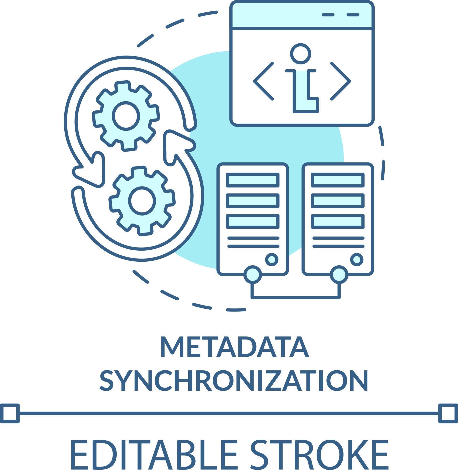 Metadata Synchronization Turquoise Concept Icon Directory Service Abstract Idea Thin Line