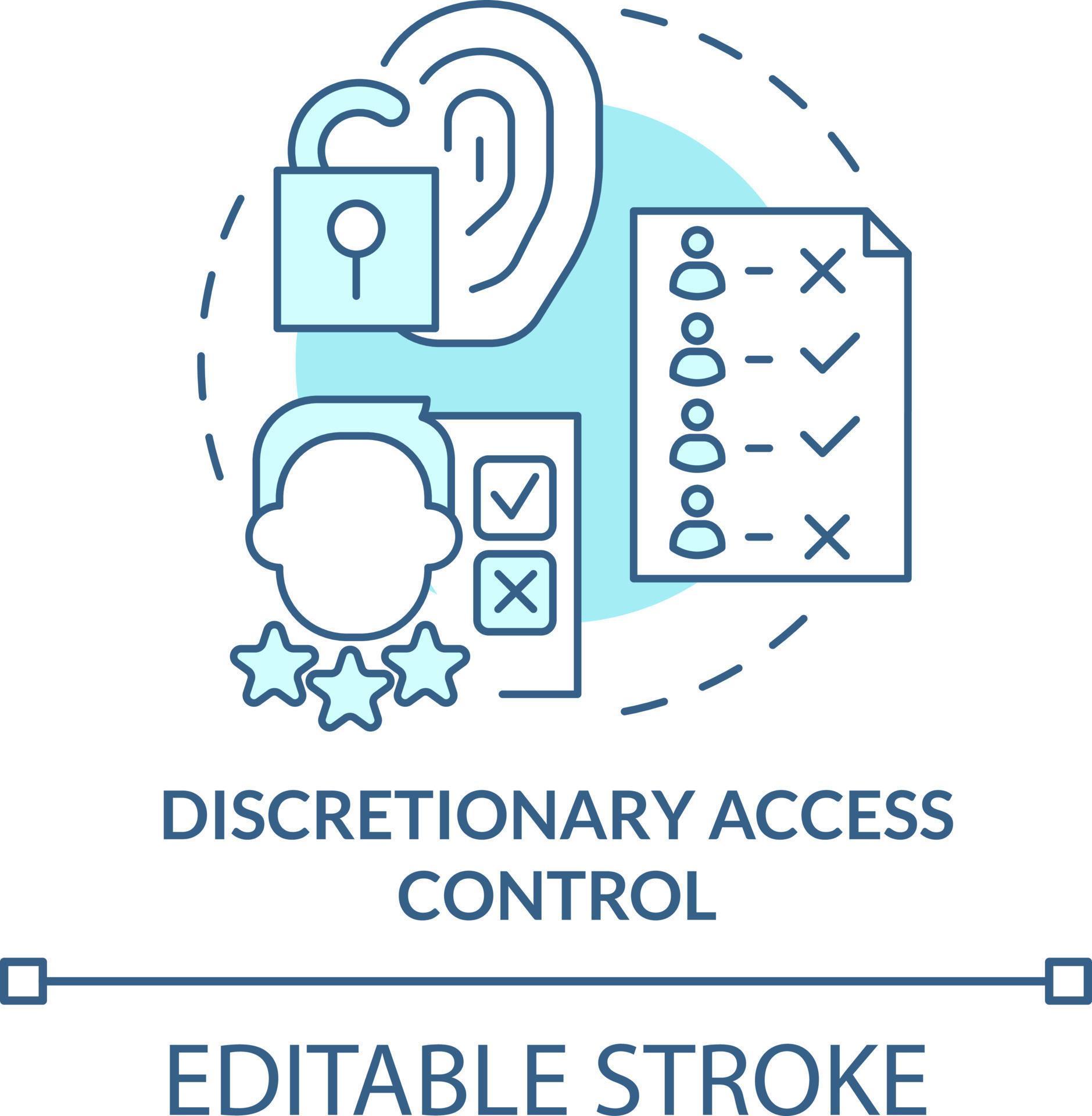 Discretionary Access Control Turquoise Concept Icon Security Management Abstract Idea Thin Line