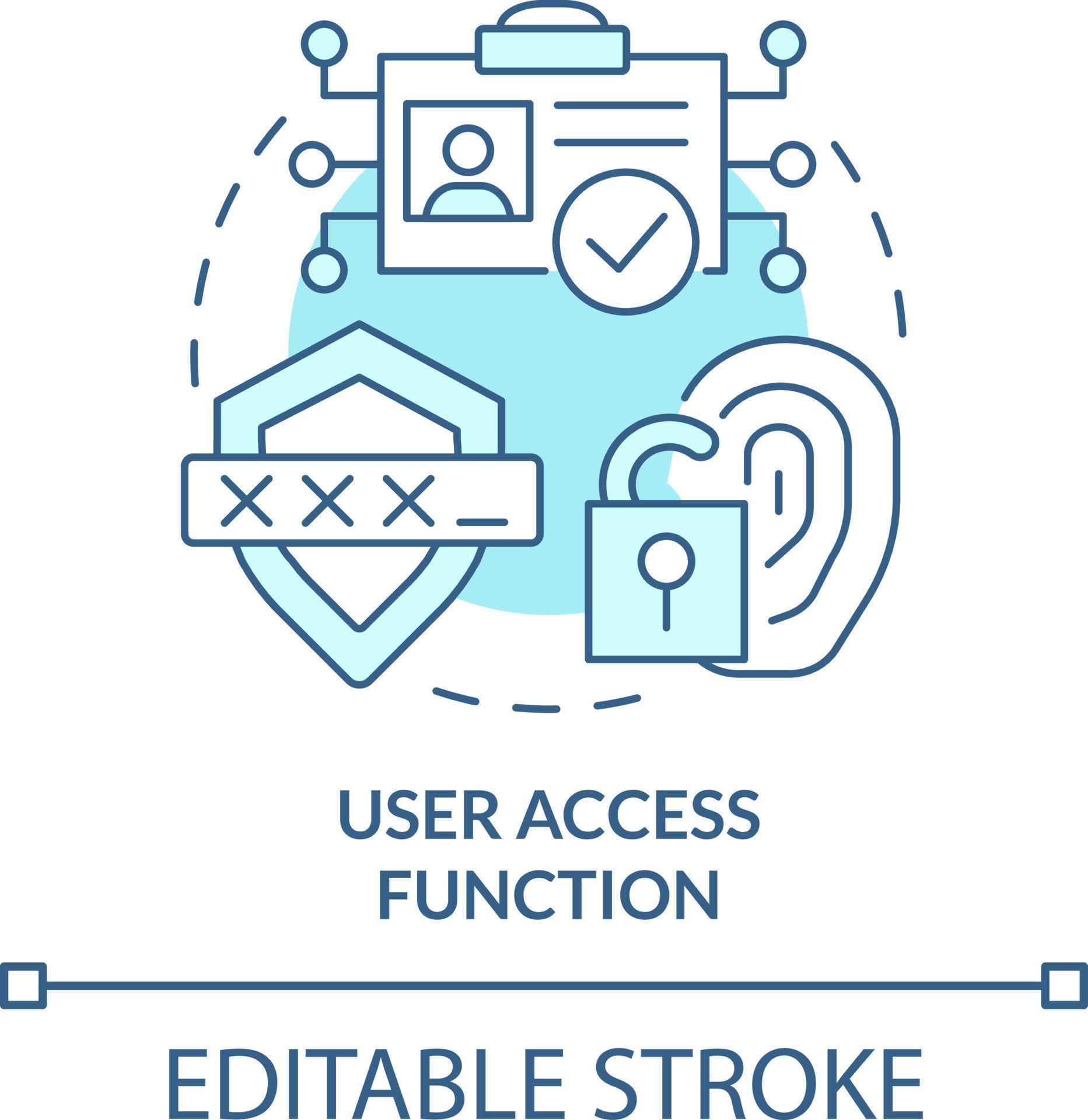 User access function turquoise concept icon. Identity management ...