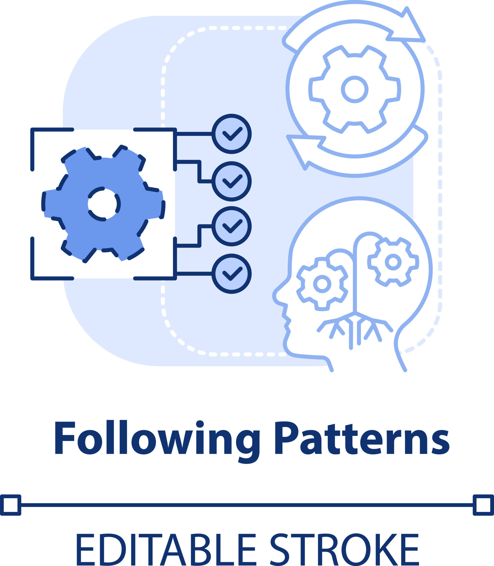 Following patterns light blue concept icon. Repetitive actions ...
