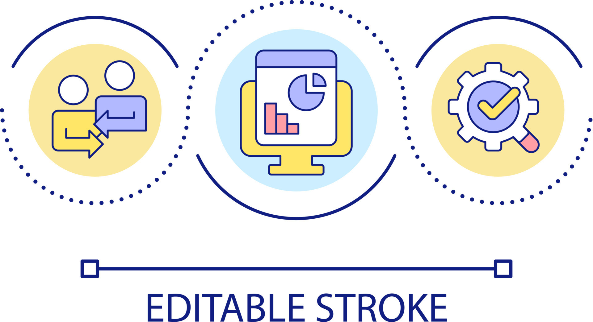 Maintain New Business Loop Concept Icon Successful Integration Corporate Management Abstract
