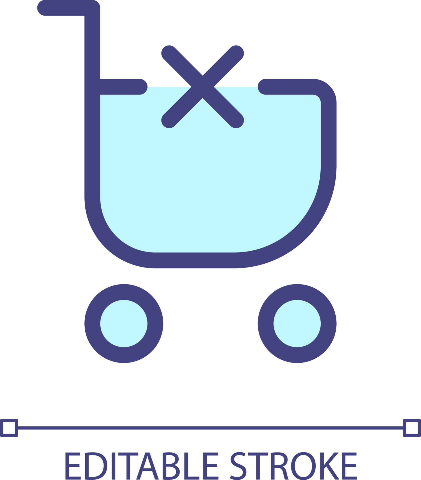 Clear shopping cart pixel perfect RGB color ui icon. Remove products. Simple filled line element ...